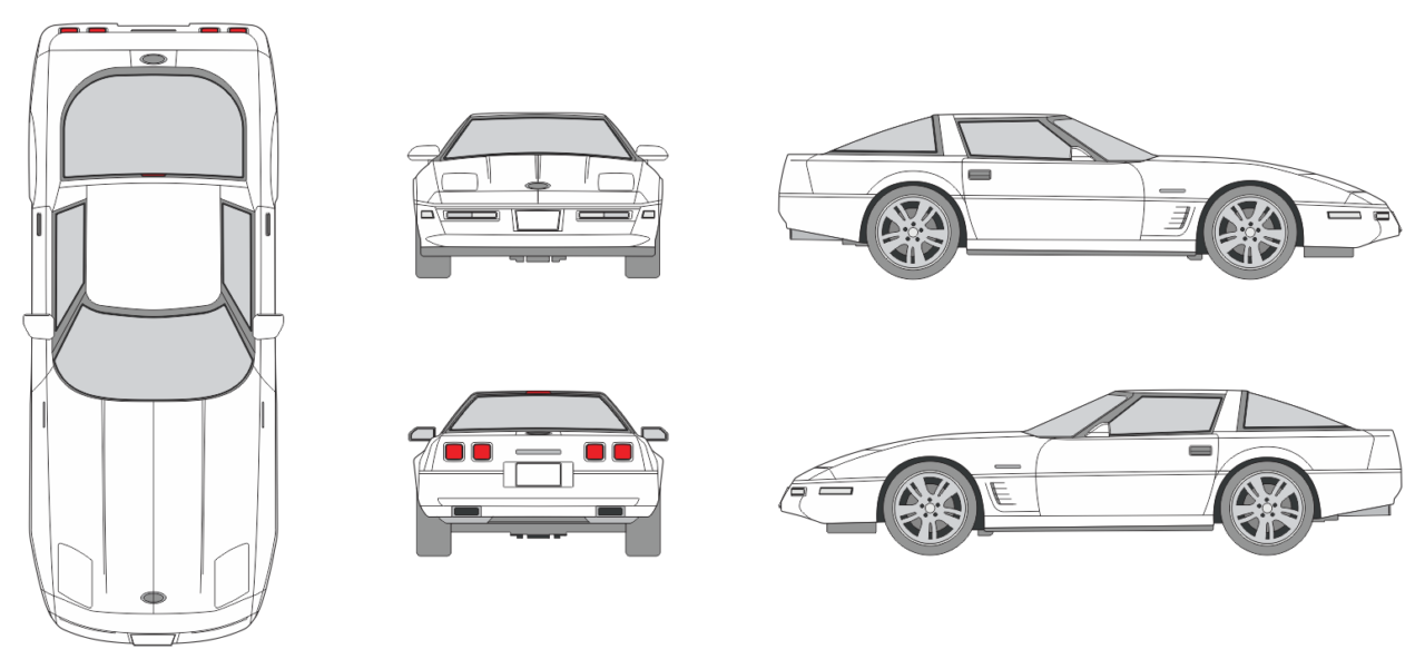 Chevrolet Corvette 1996 - Vehicle Templates Unleashed