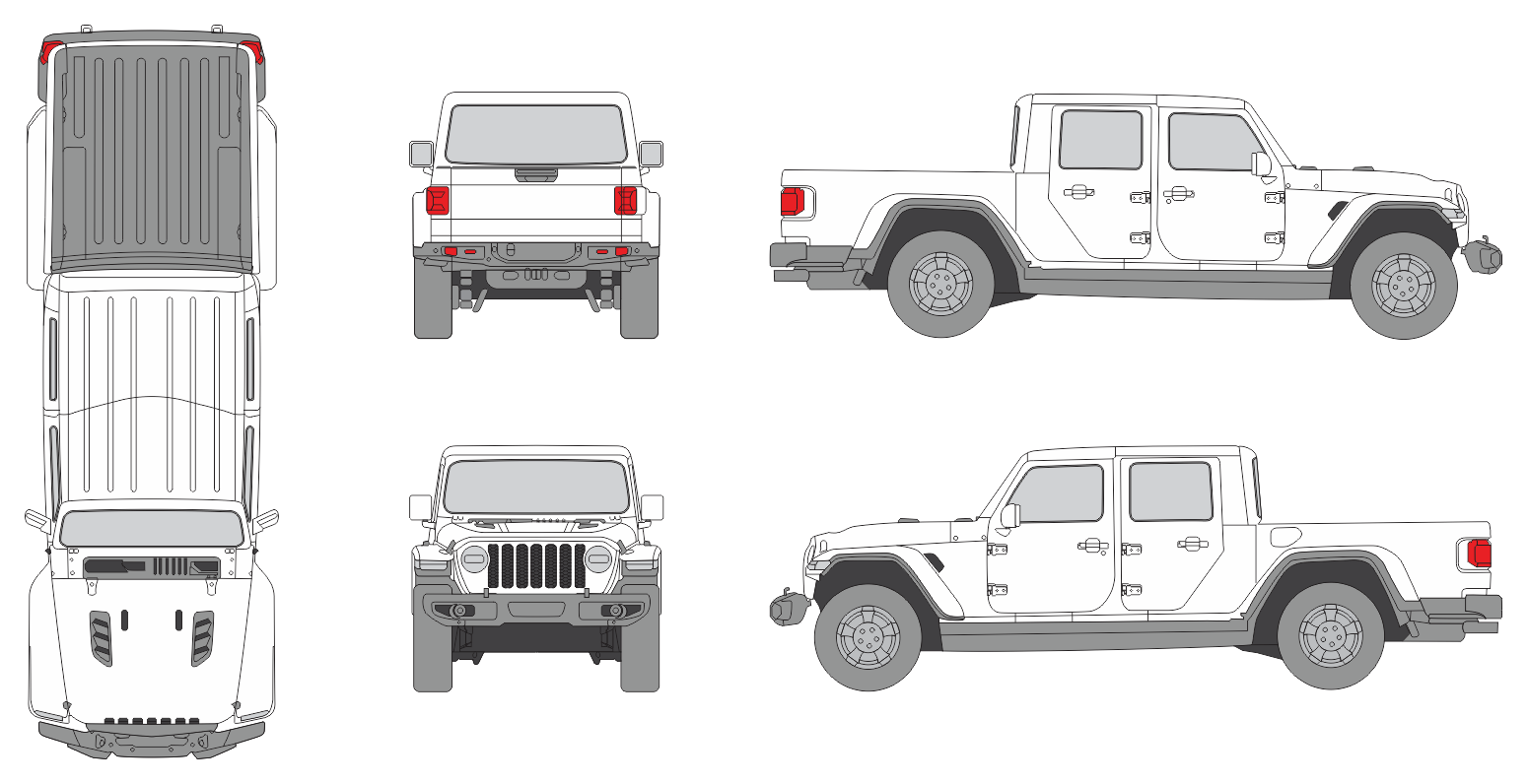 Jeep Gladiator 2020 - Vehicle Templates Unleashed