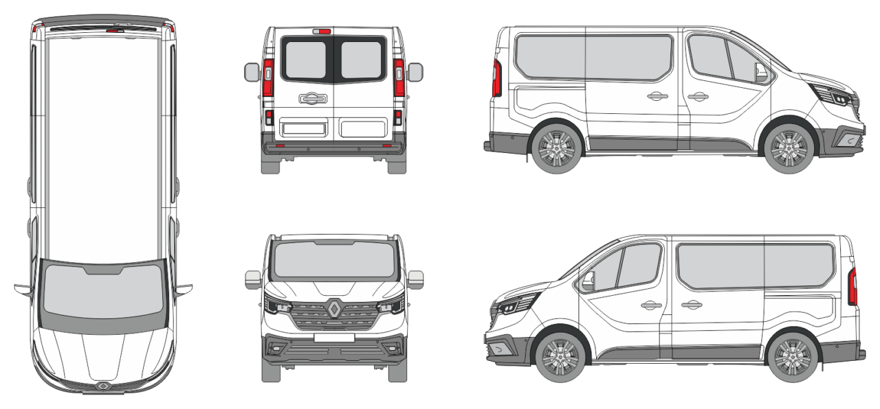 Renault Trafic Minivan Short 2021 - Vehicle Templates Unleashed