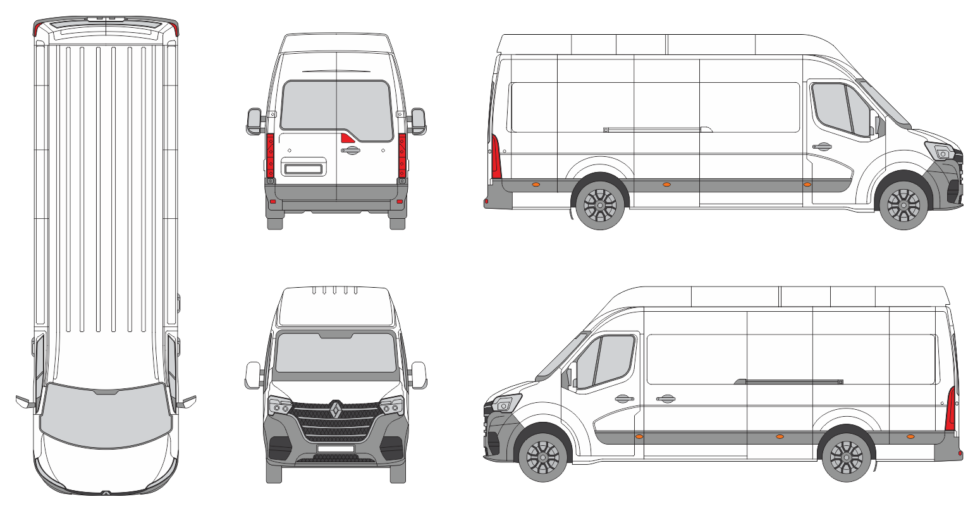 Renault Master RWD 2020 Extended Length Super High Roof Slide Door L ...