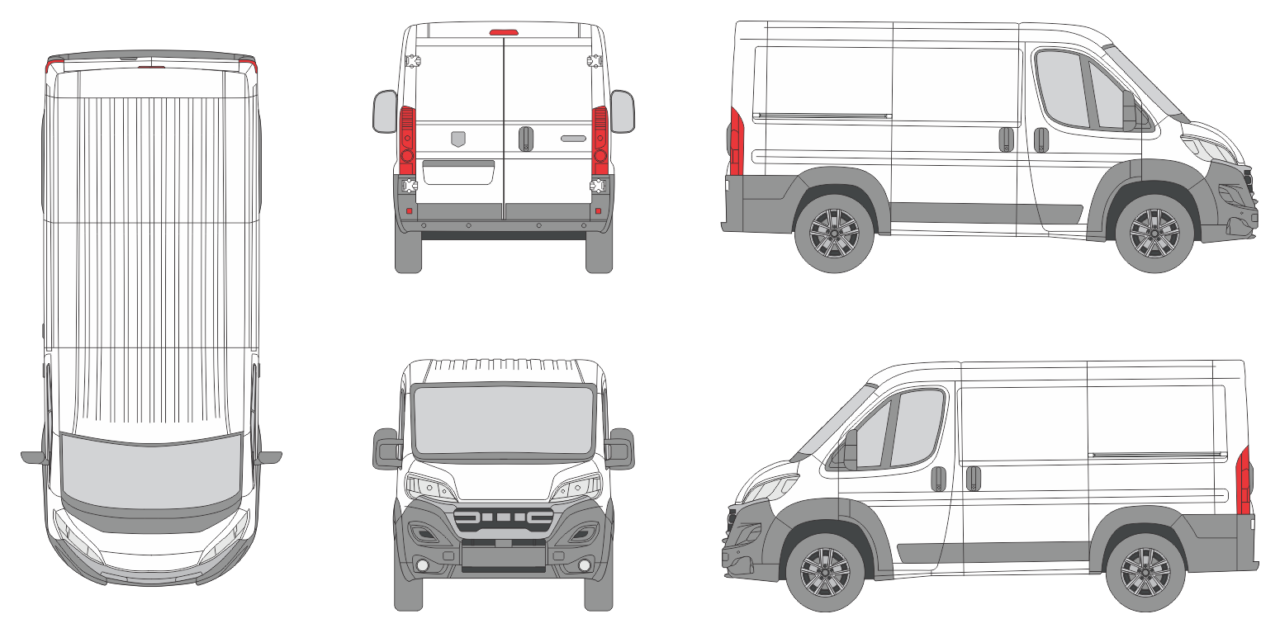 Dodge Ram Promaster 2023 Compact Slide Door RL - Vehicle Templates ...