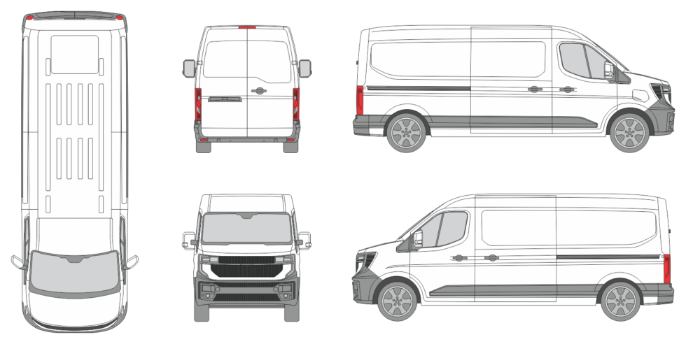 Renault Master e-Tech 2024 Long Slide Door RL - Vehicle Templates Unleashed