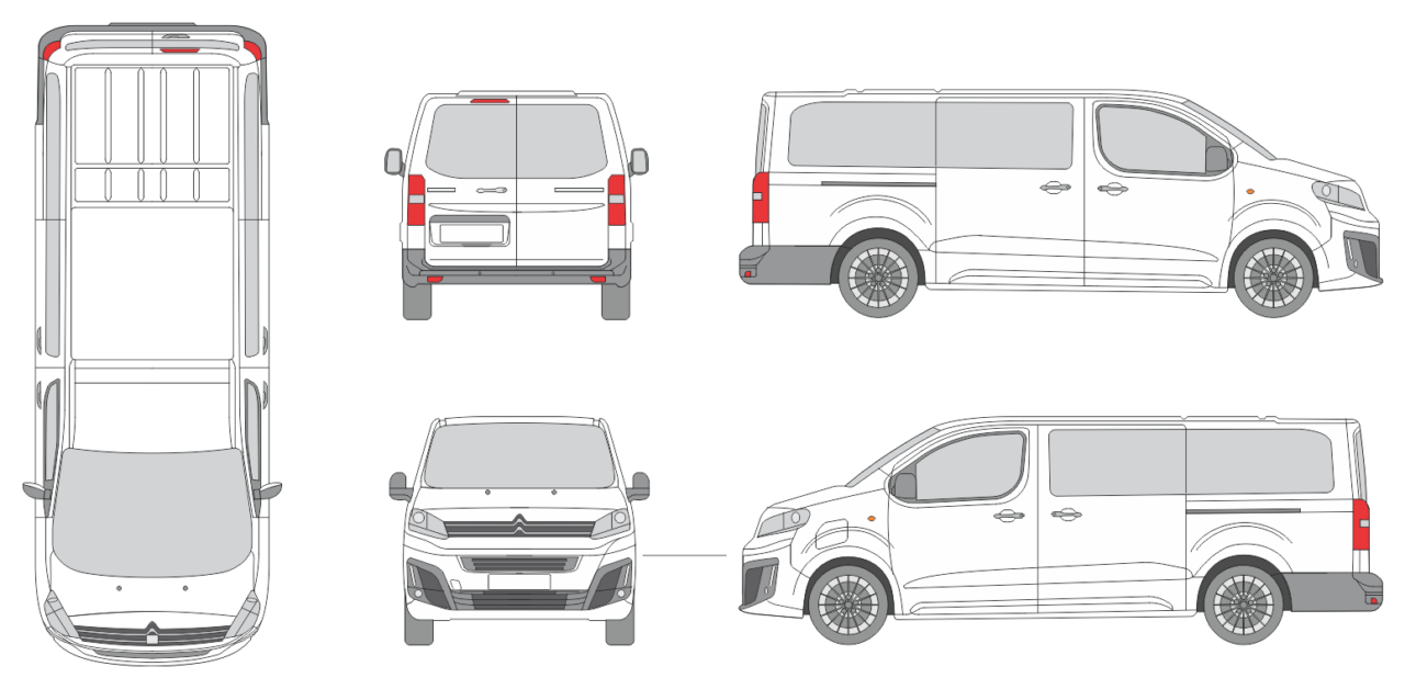 Citroen Dispatch 2024 Long Window Rear Swing Doors - Vehicle Templates ...