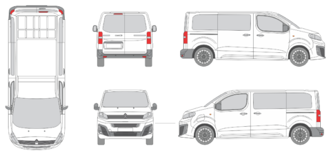 Citroen Dispatch 2024 Short Window Rear Swing Doors - Vehicle Templates ...
