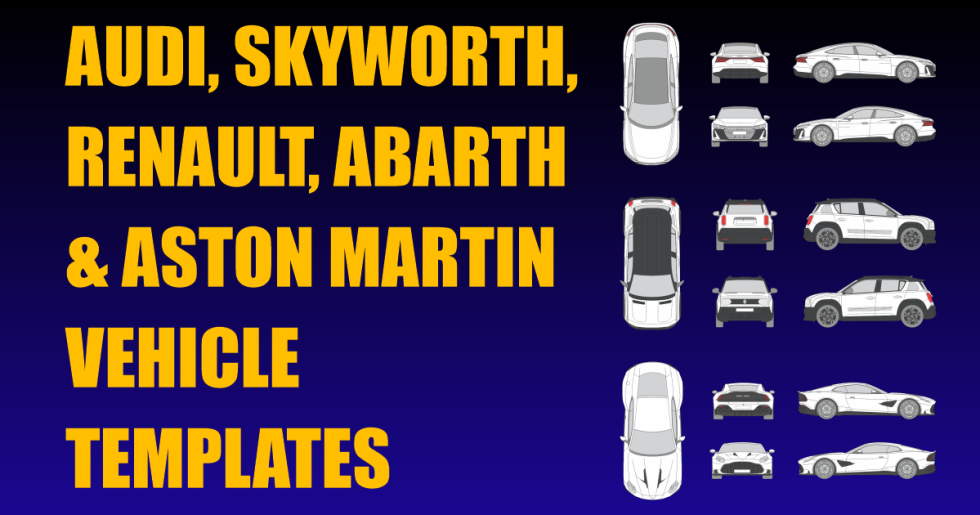 Audi, Skyworth, Renault, Abarth and Aston Martin Vehicle Templates ...