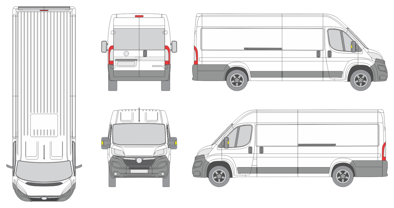 Vauxhall Movano 2021 Extra Long High Roof - Vehicle Templates Unleashed