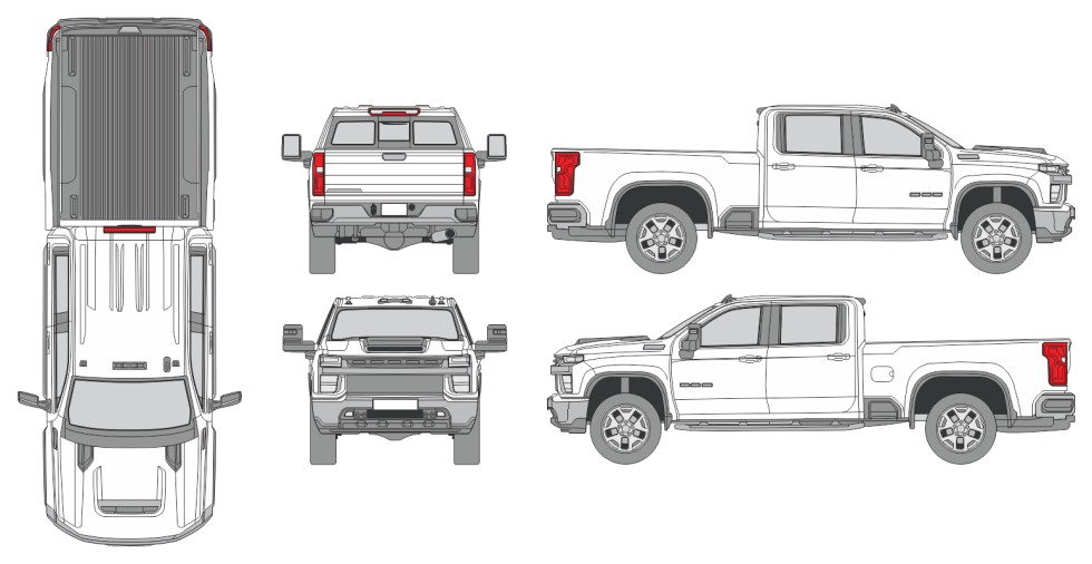 Chevrolet Silverado 2500 2020 Crew Cab - Vehicle Templates Unleashed