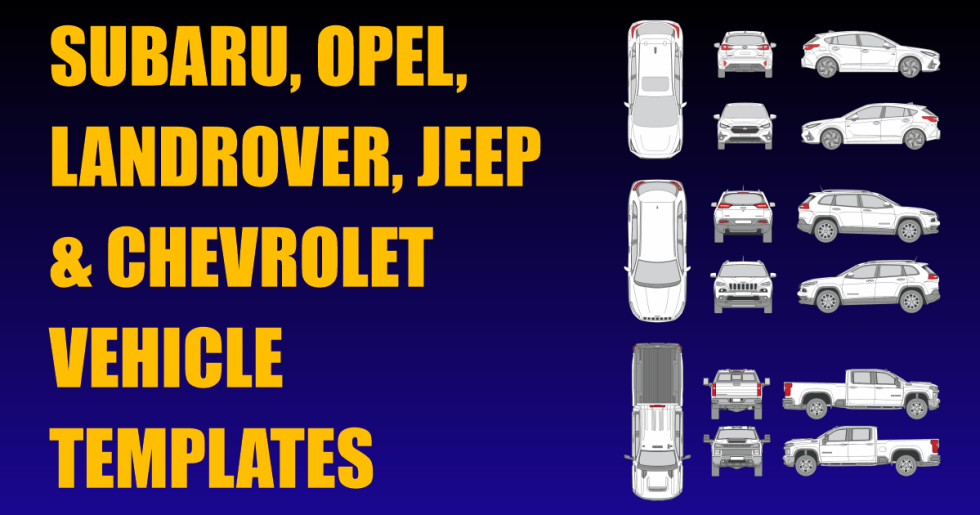 Vehicle Templates For Wraps | Car Templates | Truck Templates