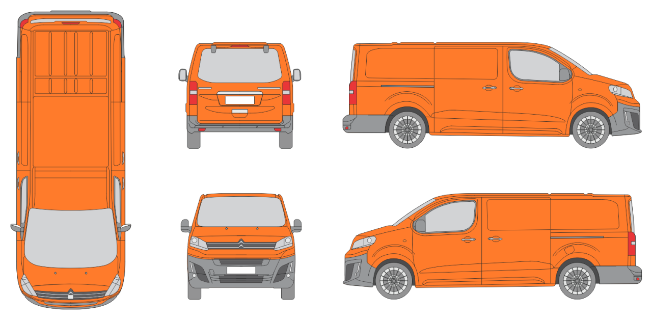Citroen Dispatch 2016 Long Liftgate Window - Vehicle Templates Unleashed