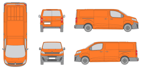 Citroen Dispatch 2016 Long Rear Swing Doors Window - Vehicle Templates ...