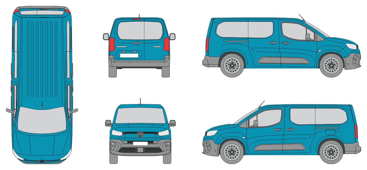 Citroen Berlingo 2024 Long Rear Swing Doors Window Window RL - Vehicle ...