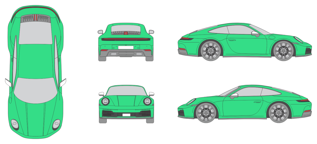 Porsche 911 922 2024 - Vehicle Templates Unleashed