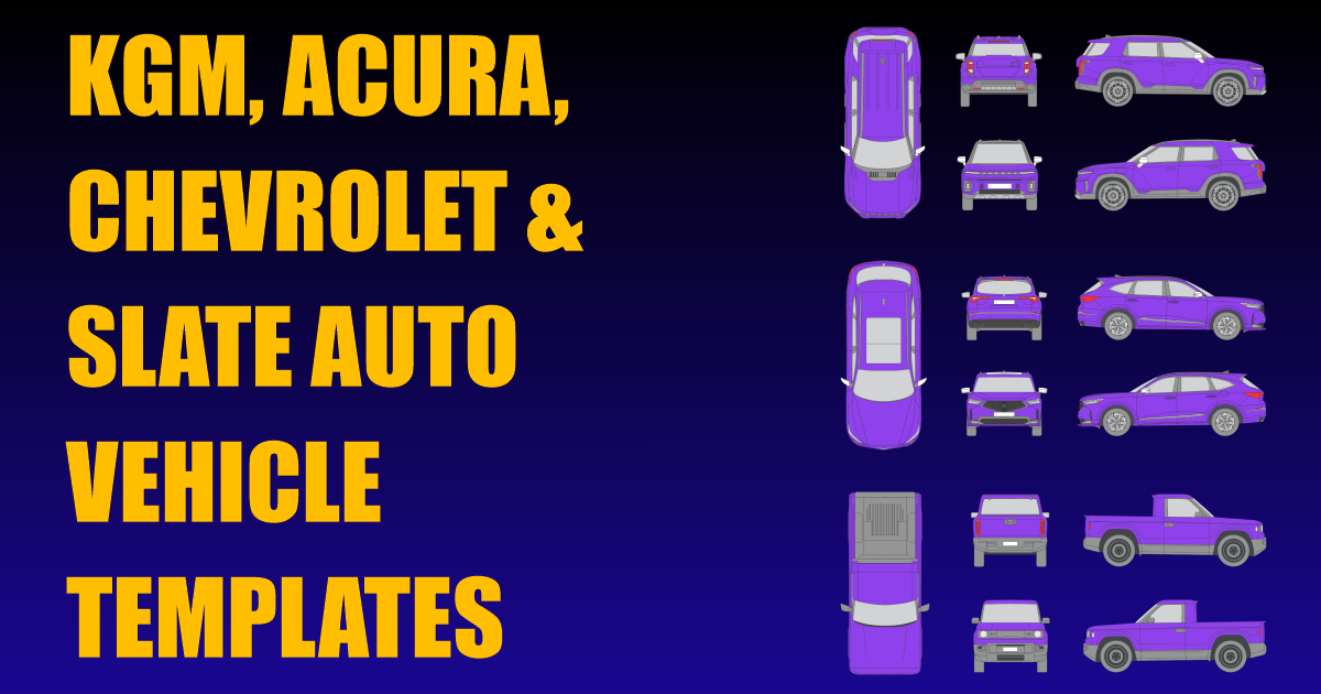 KGM, Acura, Chevrolet and Slate Auto Vehicle Templates Added - Vehicle ...