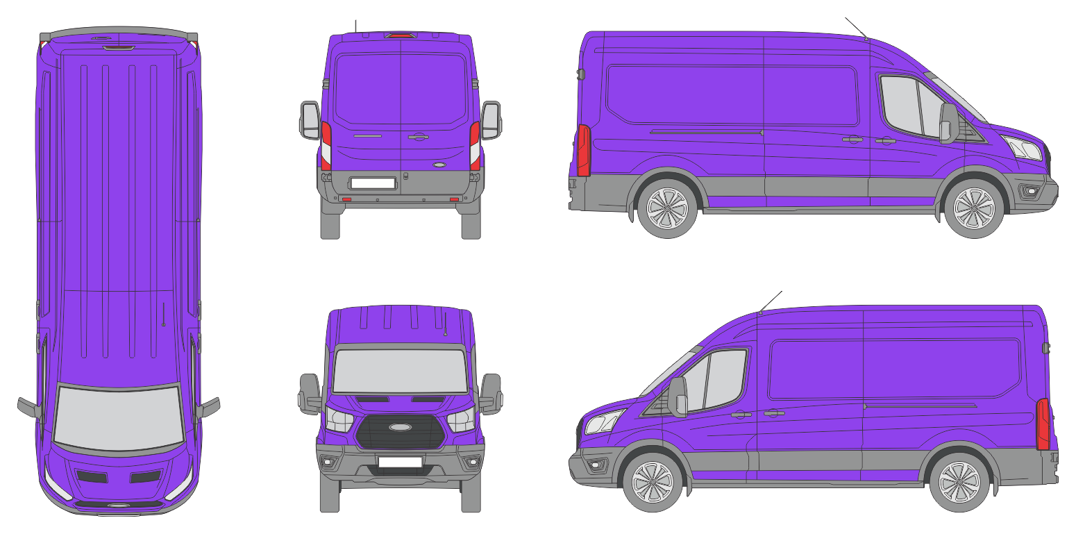 Ford Transit 2020 Med Long Med High Rear Swing Doors - Vehicle ...
