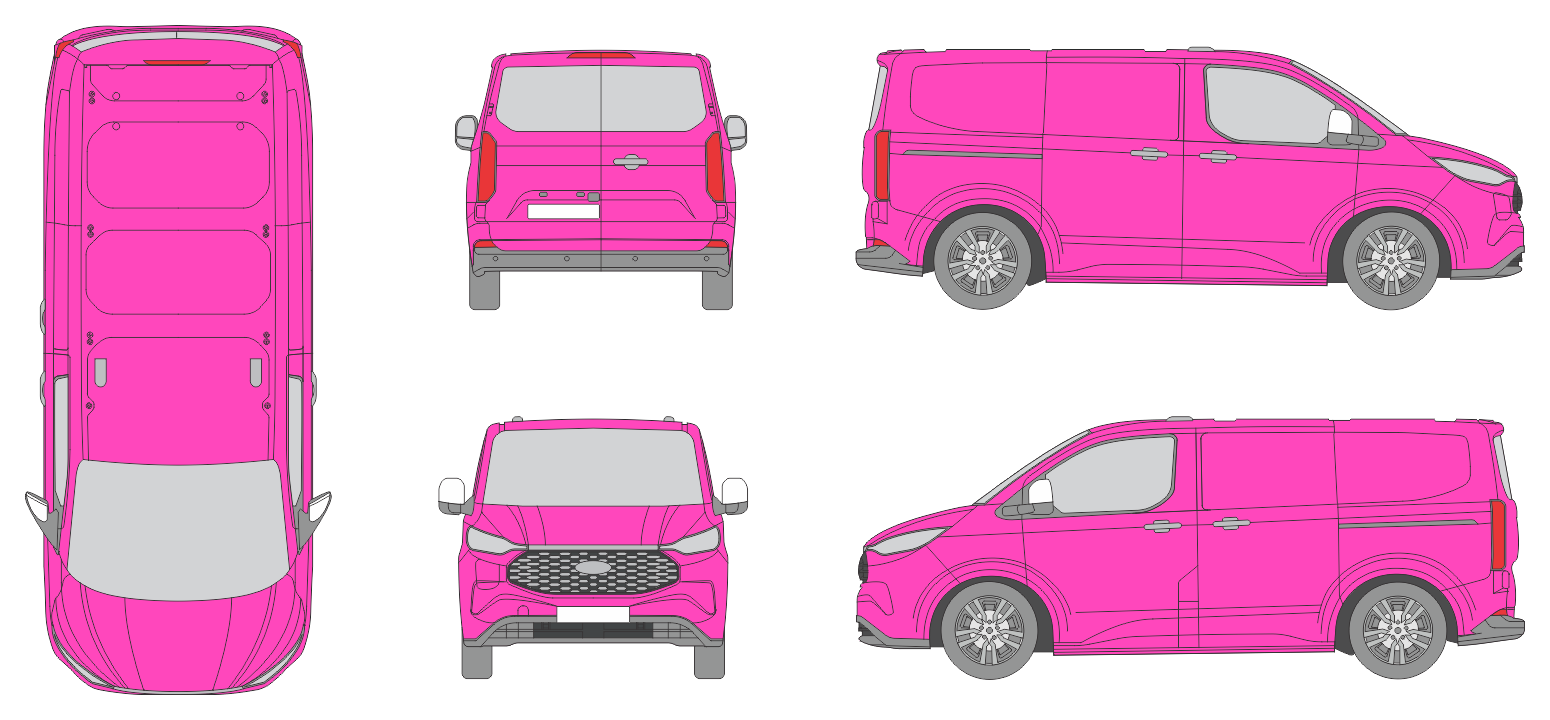 Ford Transit Custom Electric 2024 Short Window - Vehicle Templates ...