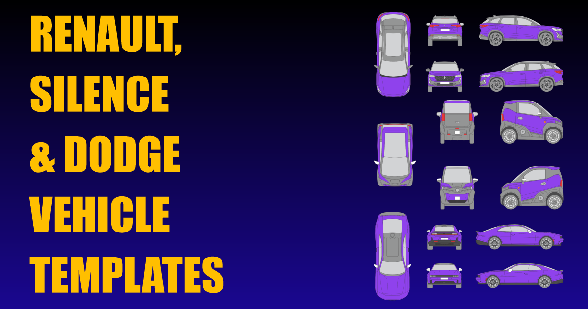 Vehicle Templates For Wraps | Cars | Trucks | SUVs | Vans | Buses