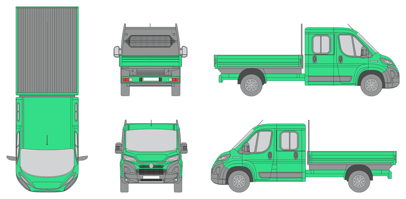 Citroen Relay L3 2024 Cargo Bed Crew Cab - Vehicle Templates Unleashed