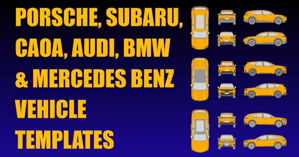Porsche, Subaru, Caoa, Audi, BMW & Mercedes Benz Vehicle Templates ...
