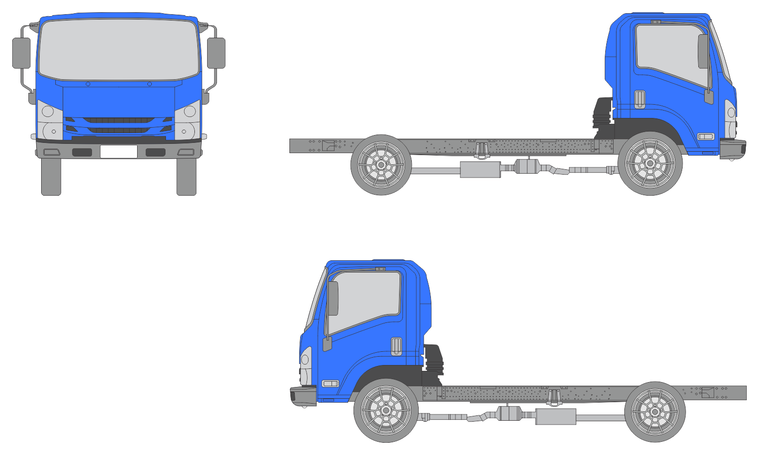 Chevrolet Low Cab Forward 2018 Med Long Regular Cab - Vehicle Templates ...